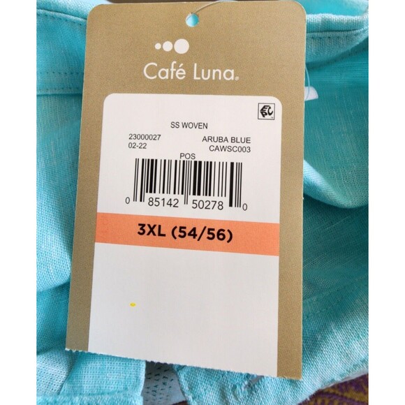 Cafe Luna | Shirts | Cafe Luna New Buttondown Shirt Size 3x Linen Blend ...